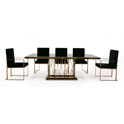 Everly Quinn Altus Metal Base Dining Table & Reviews | Wayfair