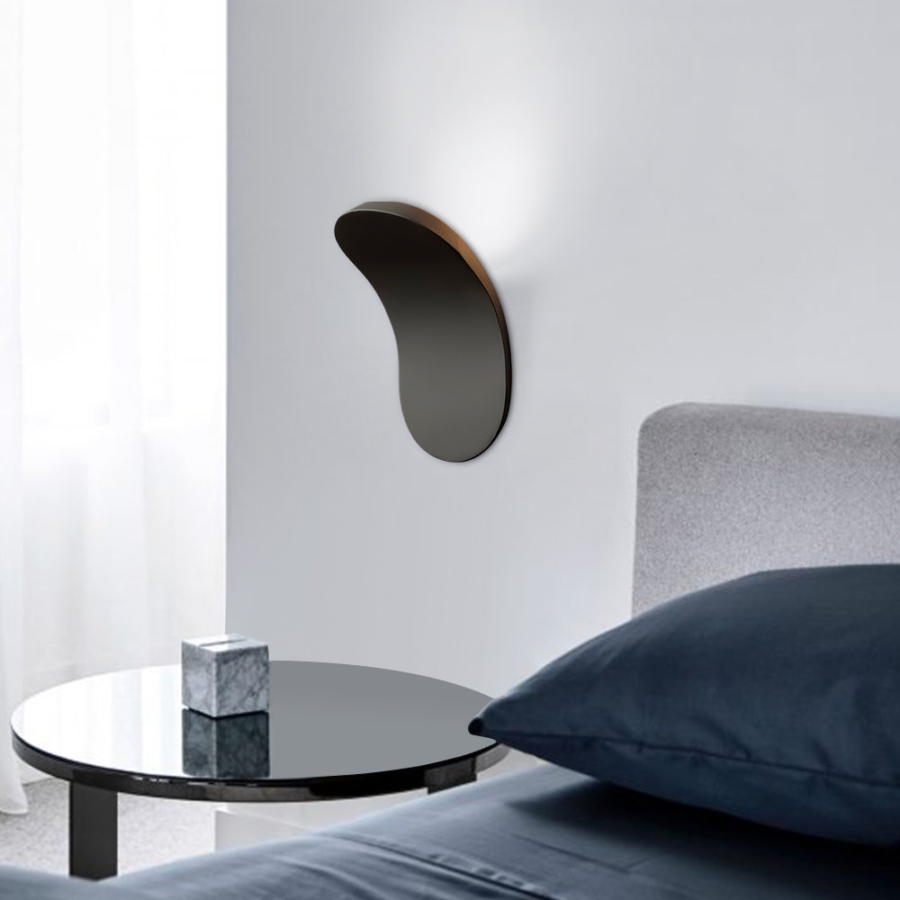 Latitude Run Augustine Minimalist Modern Black LED Wall Light Flush ...