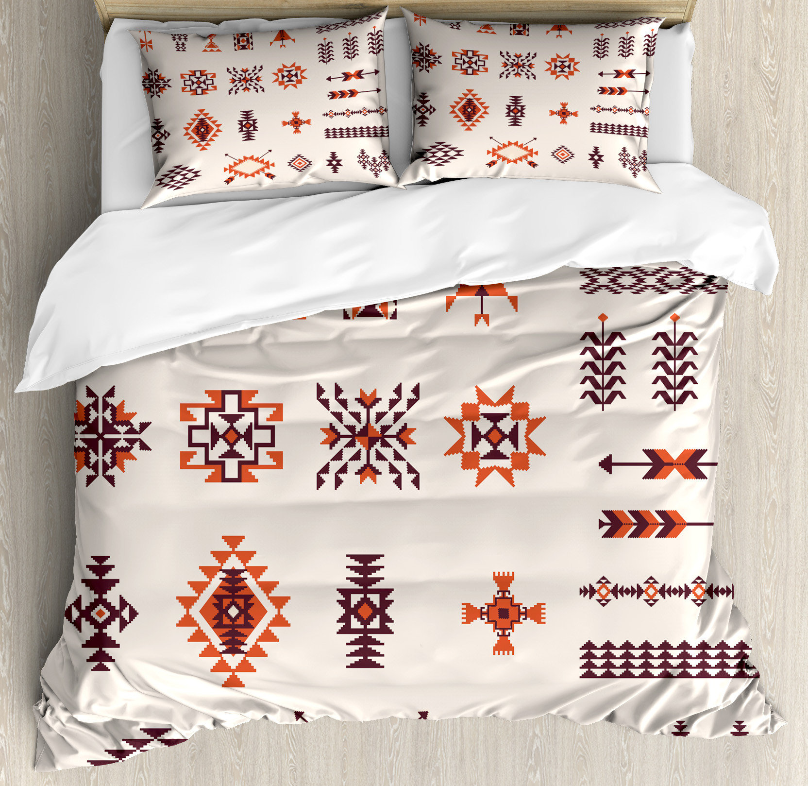 Ambesonne Tribal Duvet Cover Set, Native American Culture Sign, Calking ...