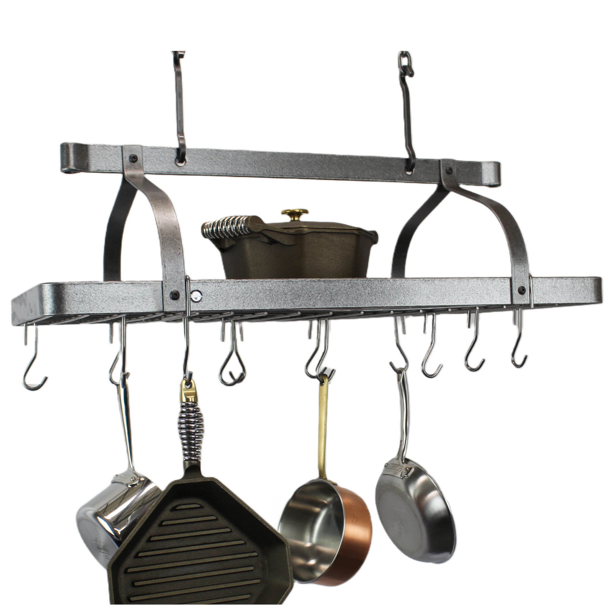 Enclume Grande Cuisine Rectangle Ceiling Rack Hammered Steel | Perigold