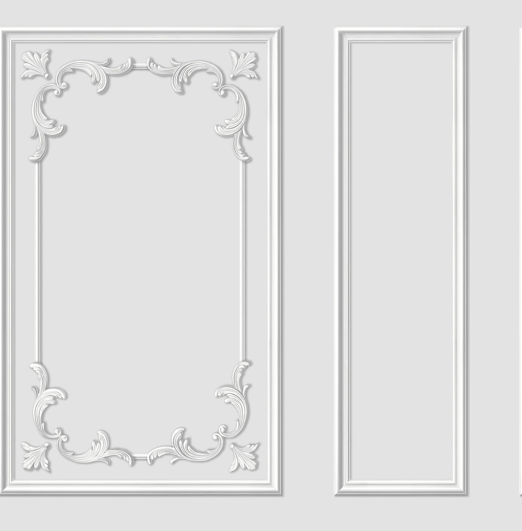 Fine Décor Rhonda White Ornate Paneling Wallpaper | Wayfair