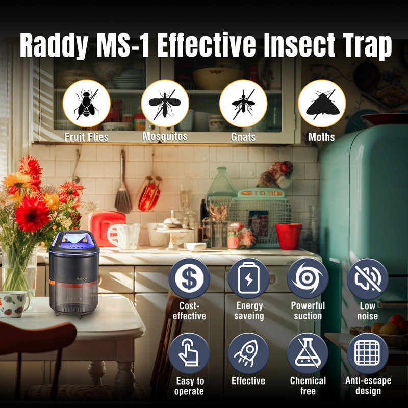 Raddy MS-1 Indoor Insect Trap with Suction, Electric Pest Killer for ...