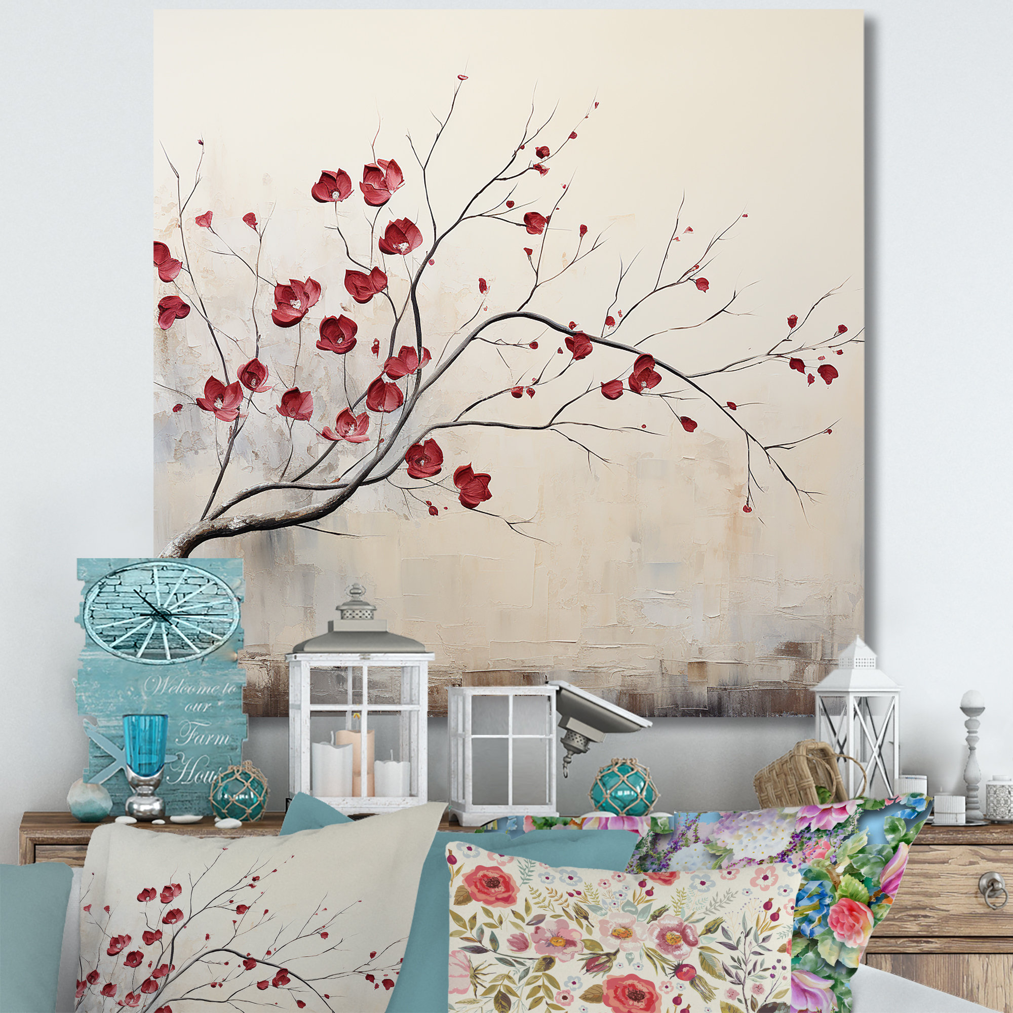 Winston Porter Minimalist Garnet Grace Leafy Dreamscape On Canvas Print ...