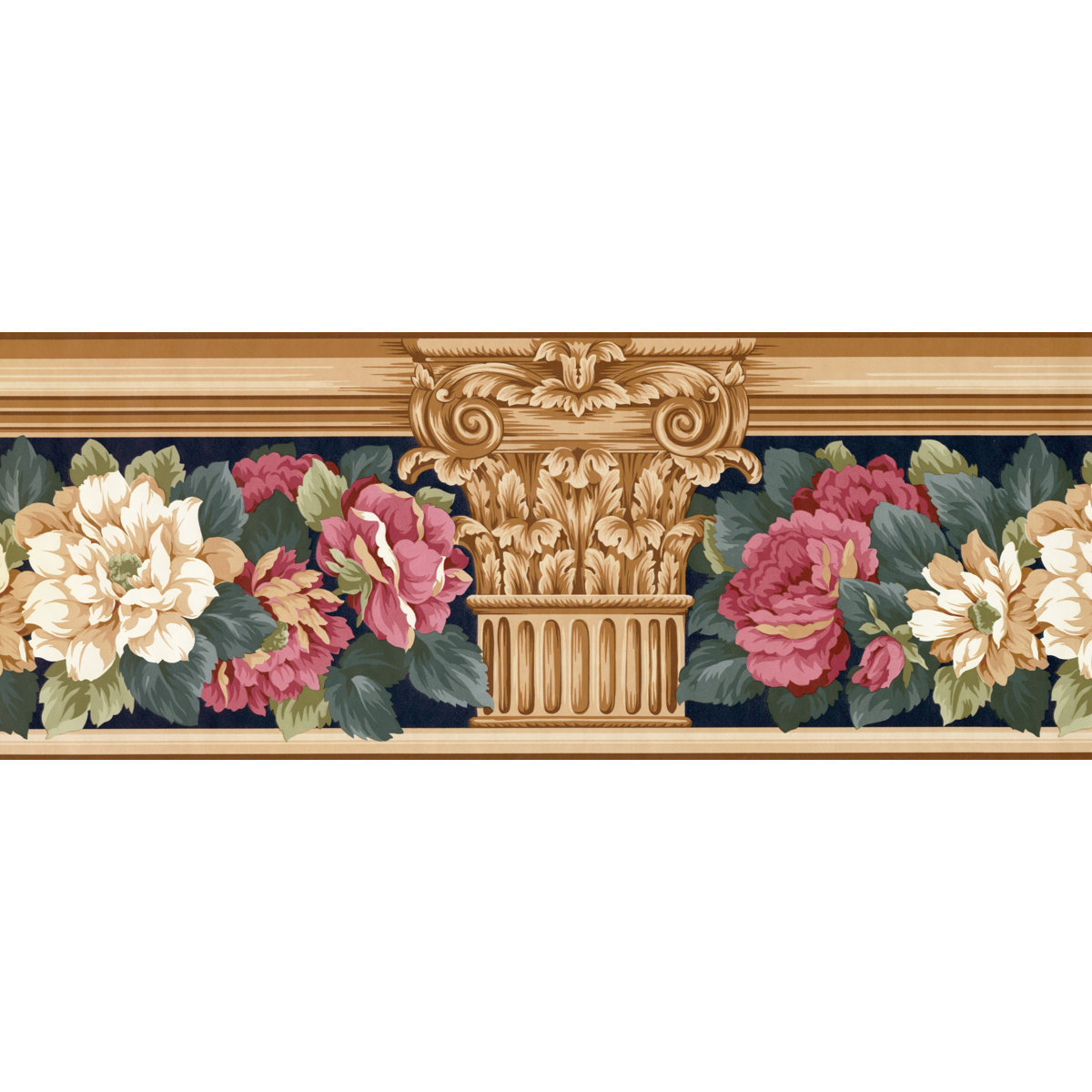 Astoria Grand Croom Floral 15' L x 9" W Wallpaper Border | Wayfair
