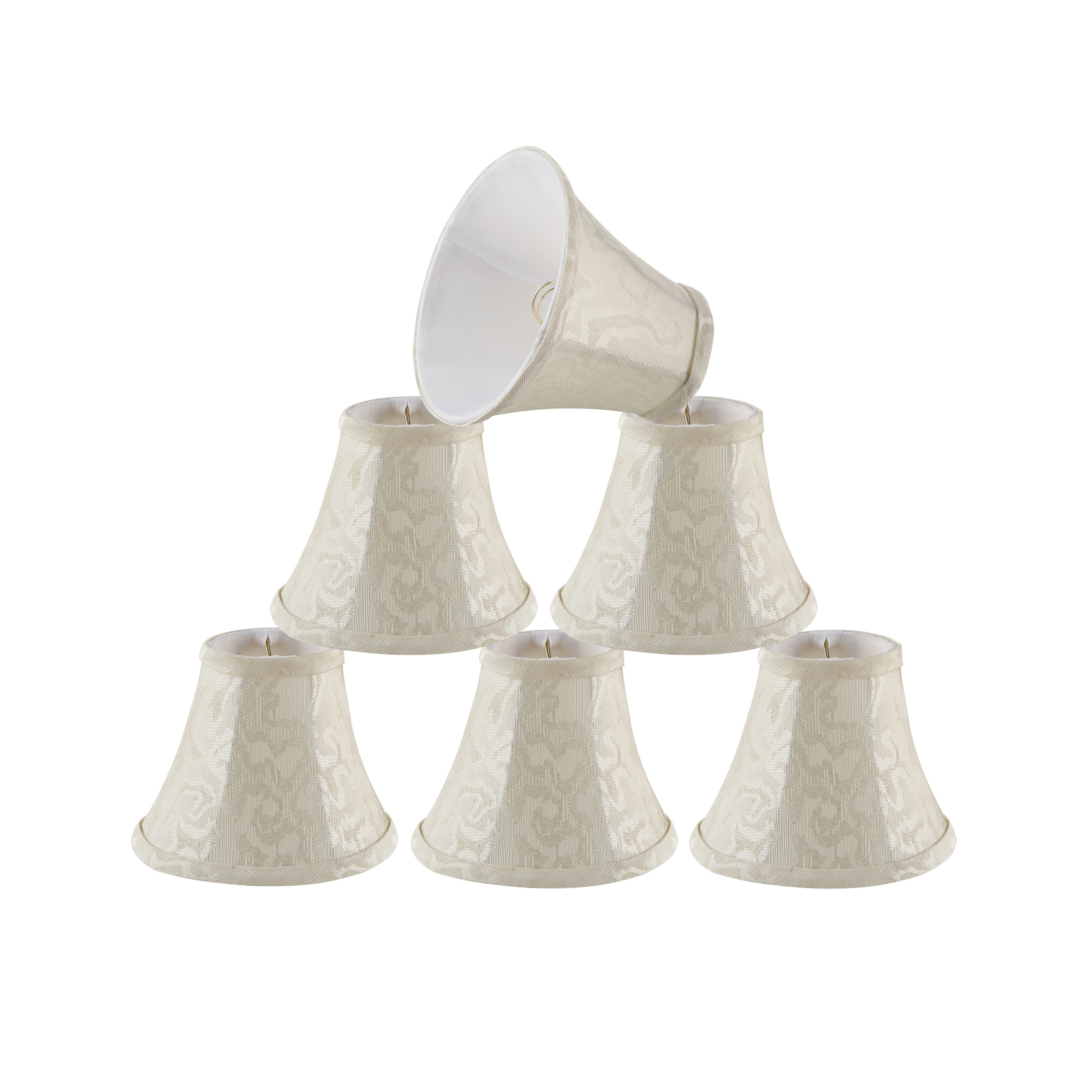 Rosdorf Park 5" H Jacquard Textured Fabric Bell Lamp Shade in Off White ...