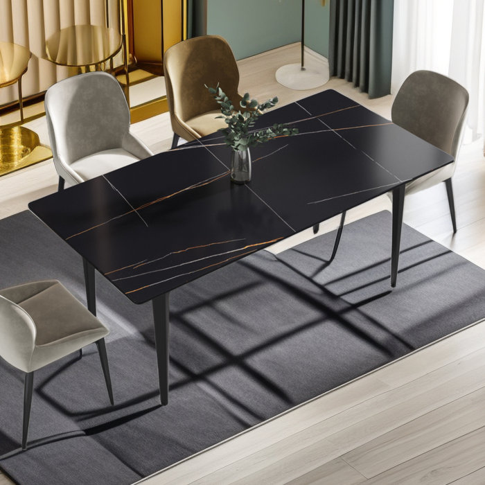 Orren Ellis Yianna Modern Stone Dining Table for Modern Kitchen Living ...