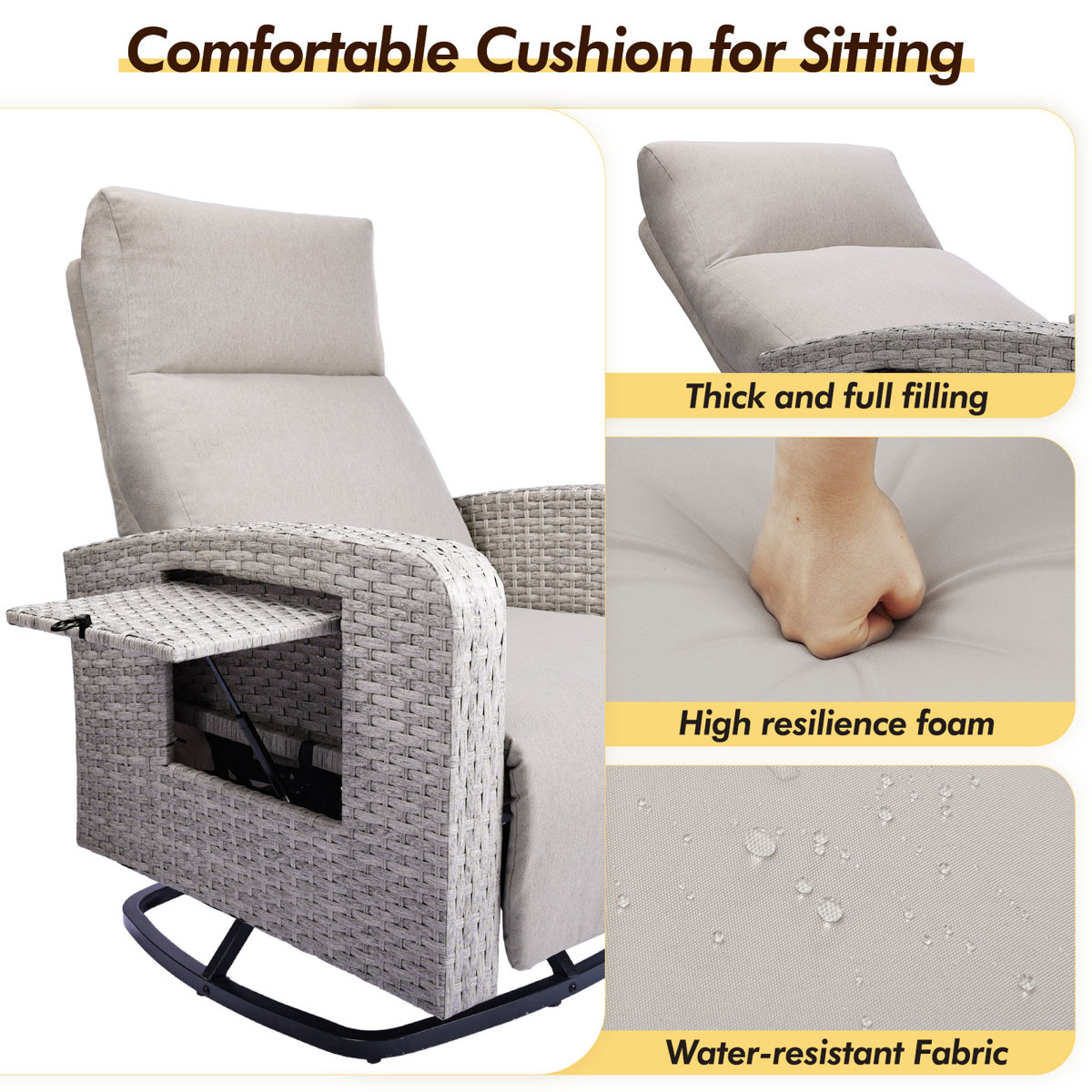 Latitude Run® Outdoor 360° Swivel Rattan Recliner Chair & Reviews | Wayfair