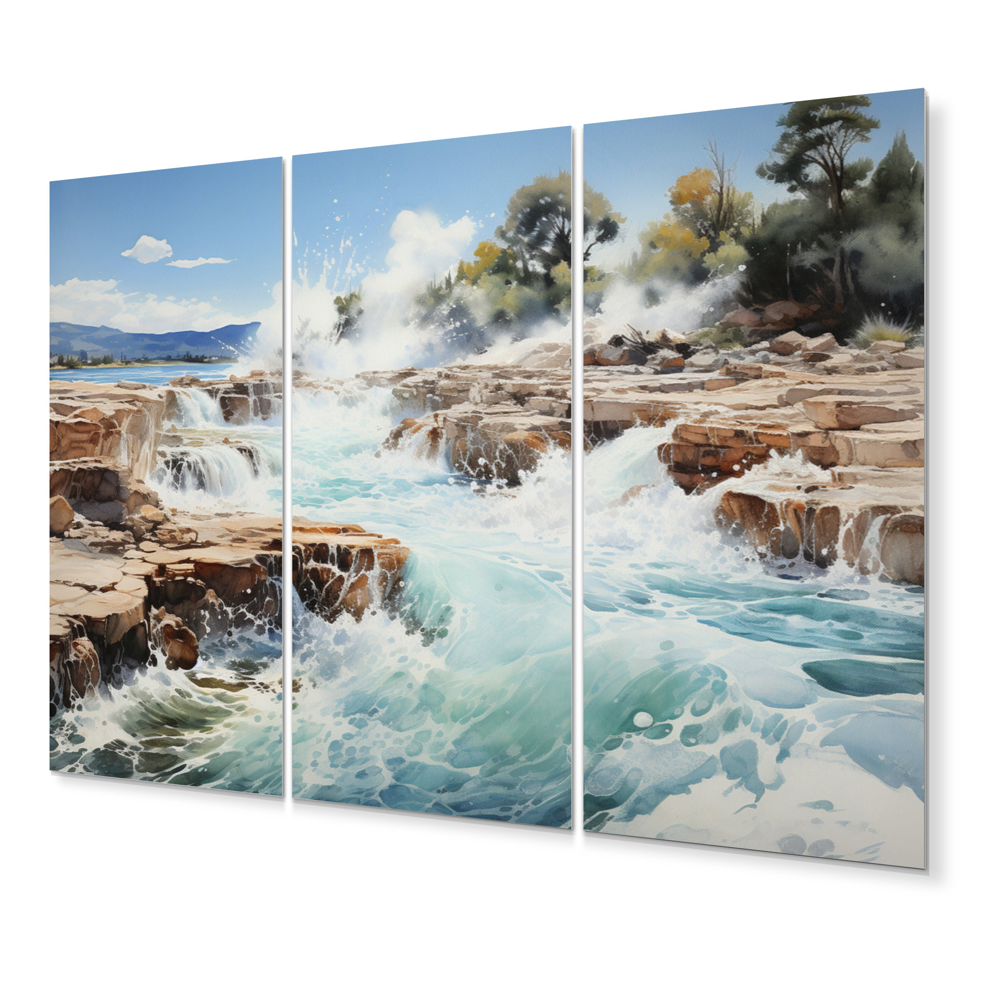 Design Art Geyser Gushing Fury - Landscapes Metal Wall Art Living Room ...