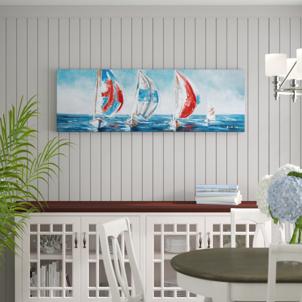 Highland Dunes 'Sailing with the Wind' Oil Painting Print on Wrapped ...