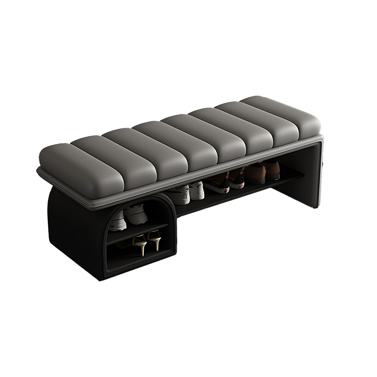 George Oliver Modern & Contemporary Solid Wood Leather Upholstered Shoe ...