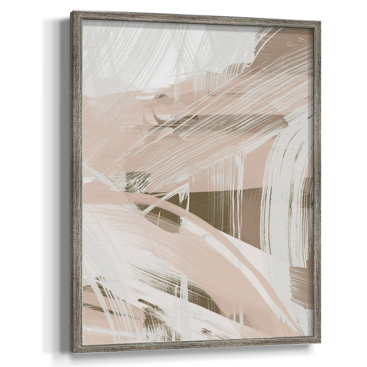 Brayden Studio® Earthtone Swipe II Framed Print - Solid Wood | Wayfair