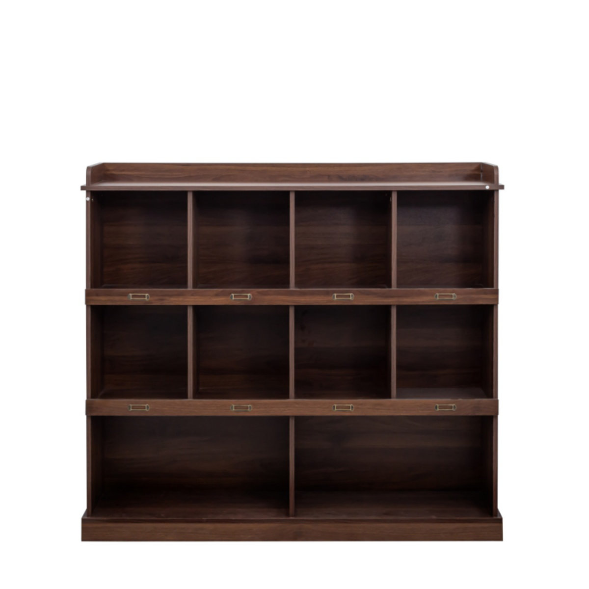 Darby Home Co Wooden 10-tier Walnut Color Bookcase With Open Shelves ...