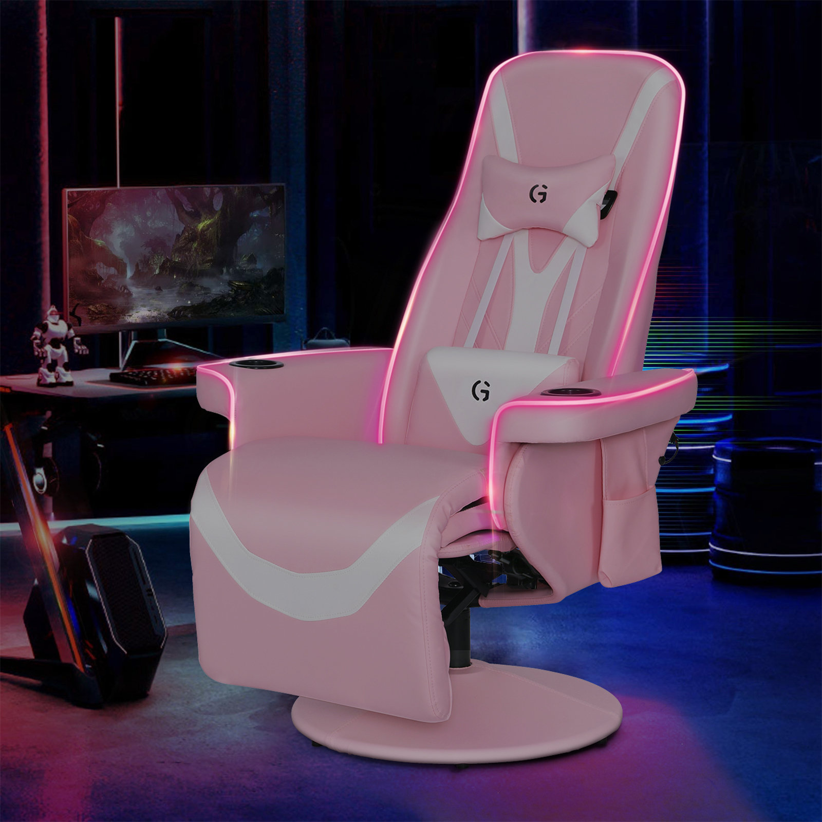 Inbox Zero Queen Throne Racing Gaming Chair With Footrest And ...