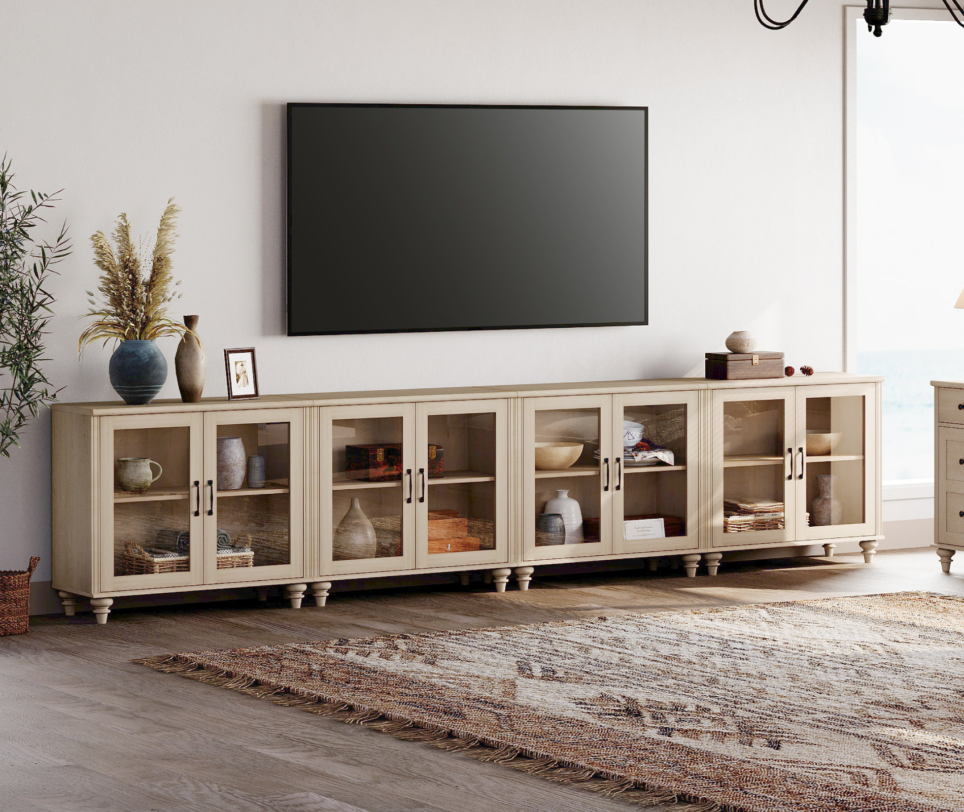 One Allium Way® TV Stand For Tvs Up To 105 Inch, Wood TV Console Table ...