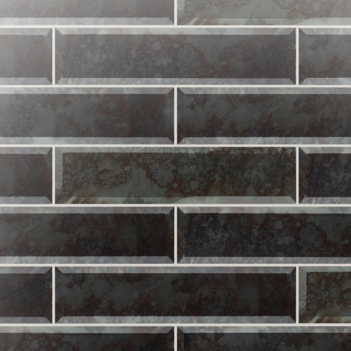 Merola Tile Lustre Beveled 2.9" x 12" Glass Wall Tile | Wayfair