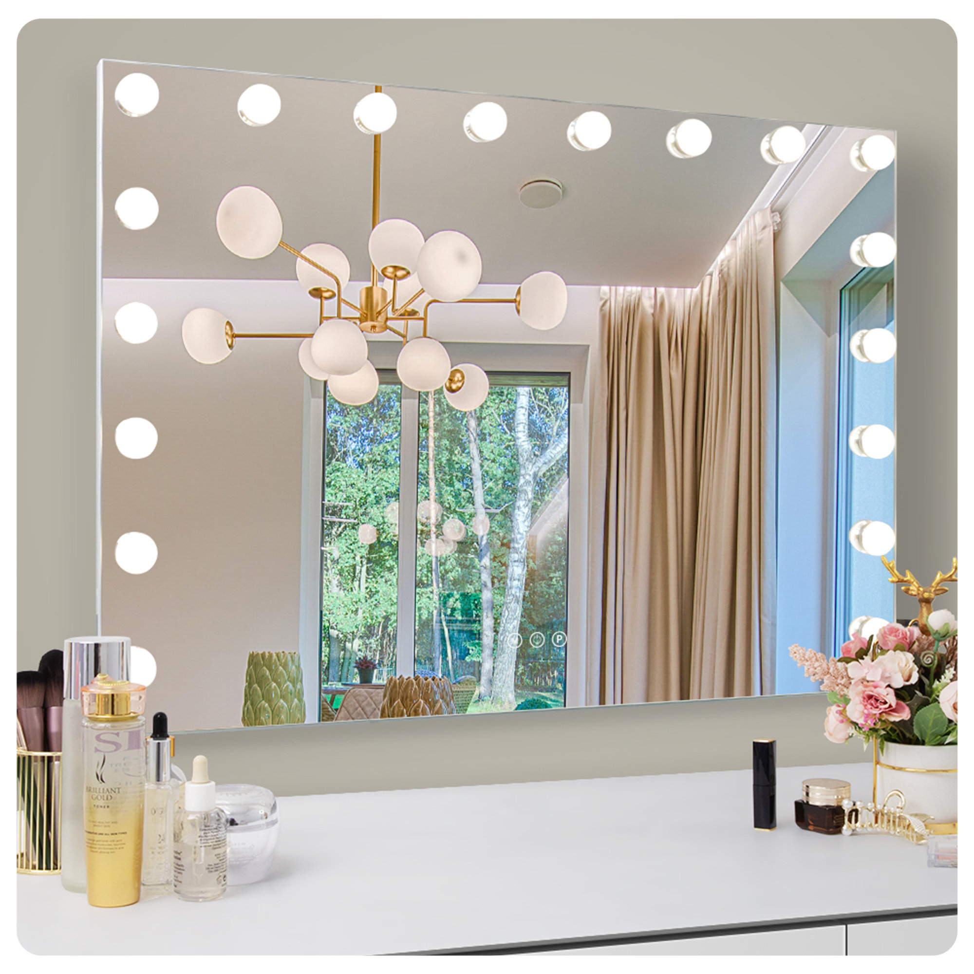 Ivy Bronx Vanity Mirror With Lights | Wayfair