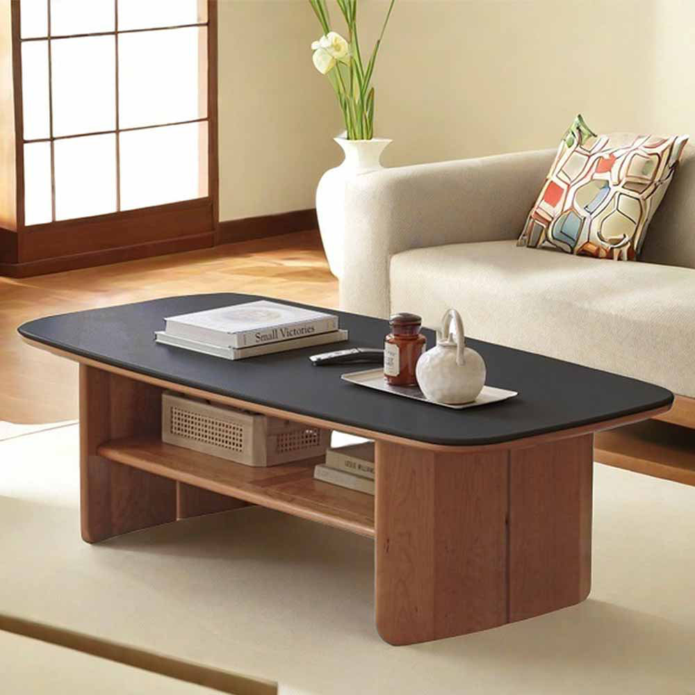 Bkoksety Solid wood simple rock plate table top tea table | Wayfair