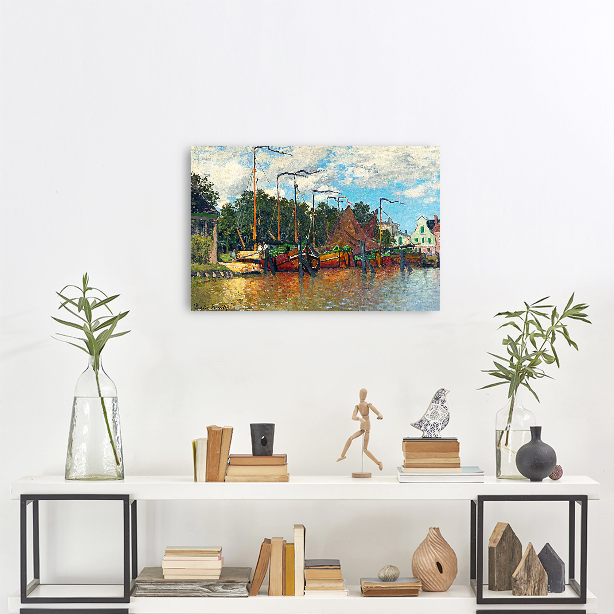 Vault W Artwork Boats at Zaandam by Claude Monet Painting Reproductions ...