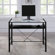 Ebern Designs Glass Top Metal Base Computer Desk & Reviews | Wayfair