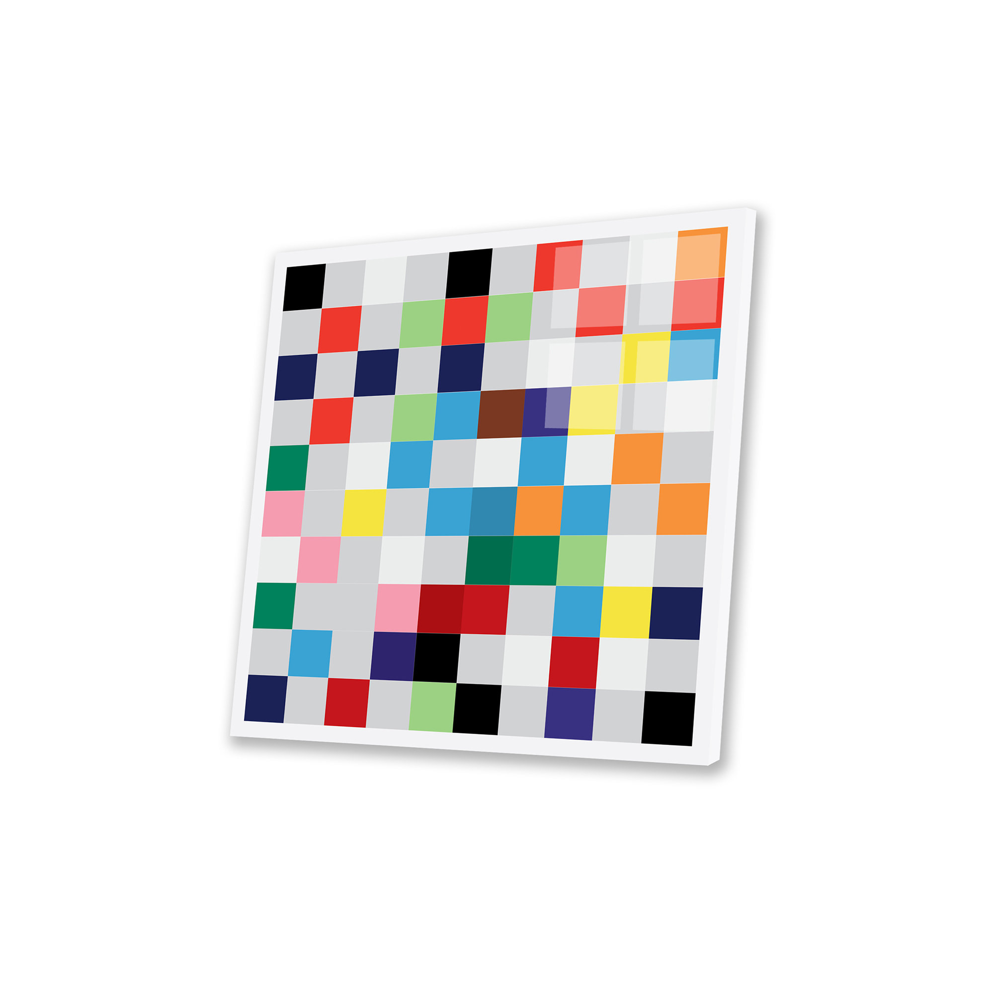 Ivy Bronx Modern Art- Pixilated Tile Art Colorful Square Pattern Print ...