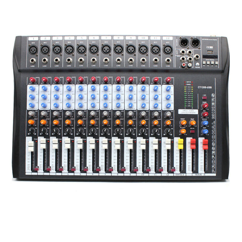 YYBUSHER 12 Channel Mixing Console Audio Mixer DJ Controller ...