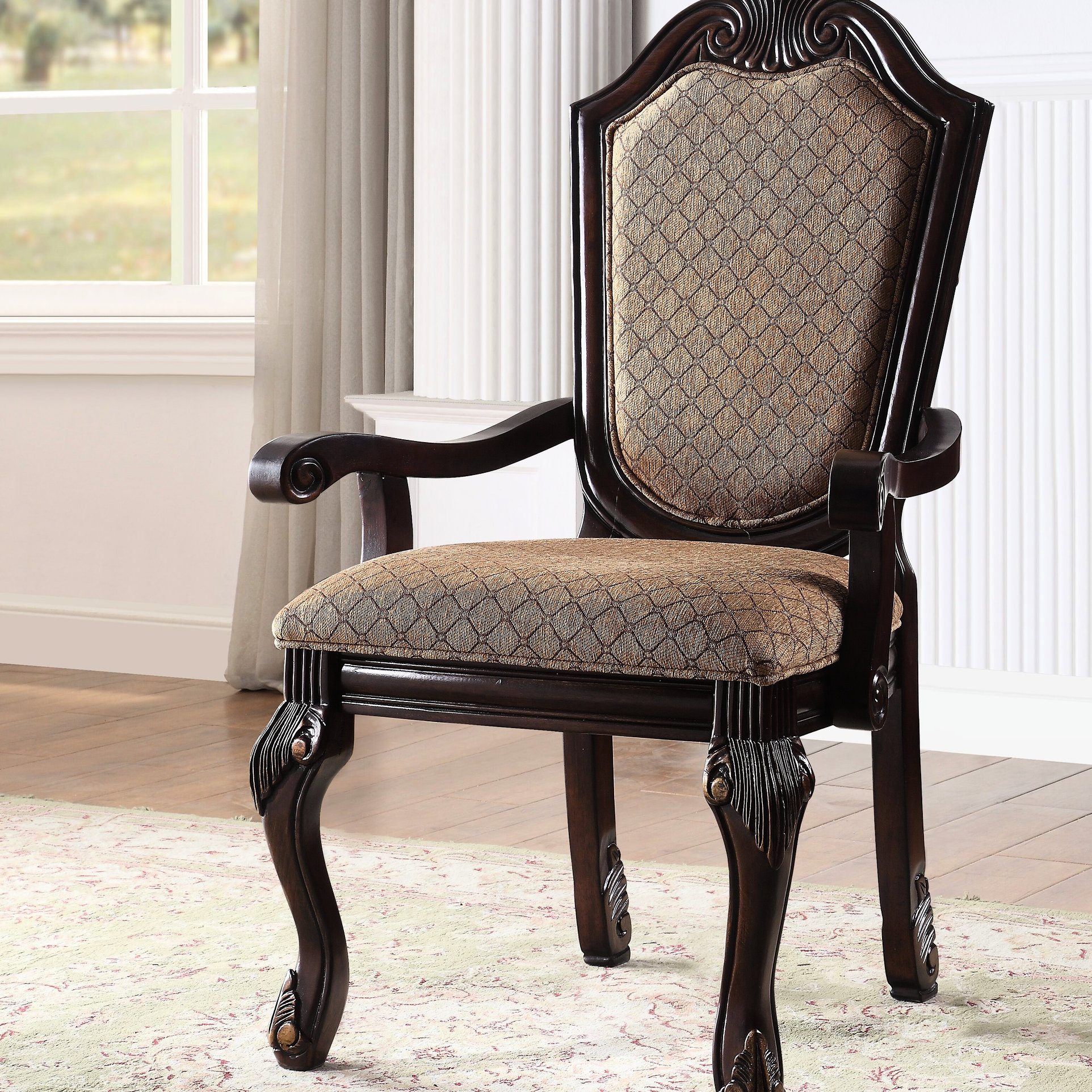 Bloomsbury Market Of 2 Arm Chairs - Beige & , Arched Back Design ...