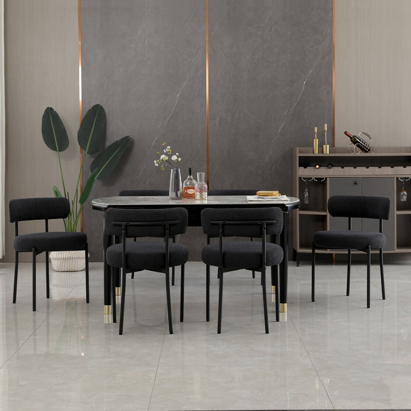 George Oliver Modern Accent Chair, Upholstered Dining Chairs, Short ...