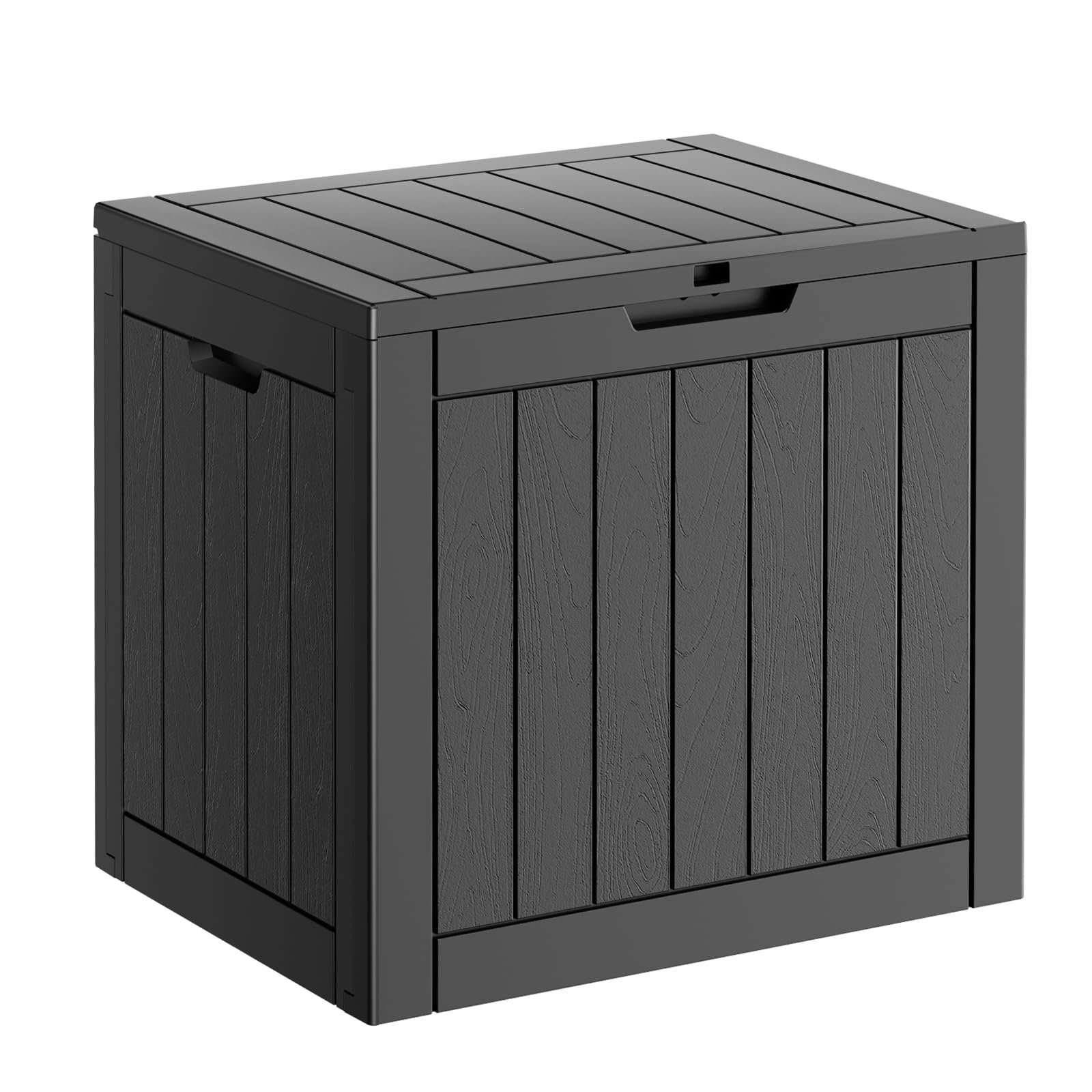 LGHM Lockable Resin Deck Box,outdoor Black Storage Box For Patio ...