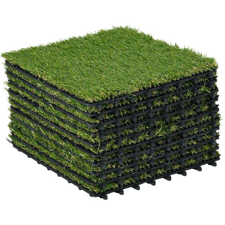 Dakota Fields Breidyn Machine Tufted 30cm X 30cm Artificial Grass Turf ...