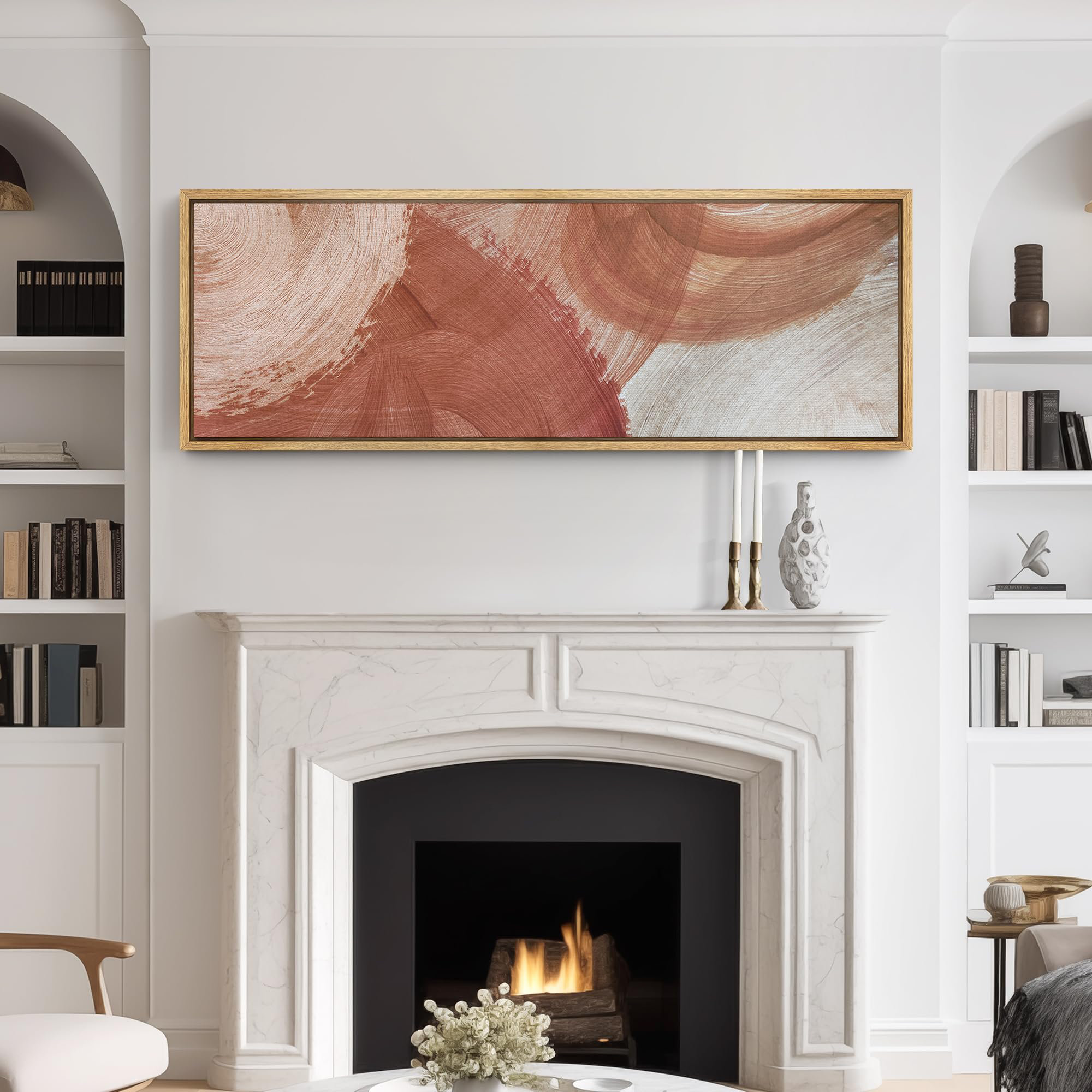 wall26 Abstract Swirls Terra Cotta Modern Art | Wayfair