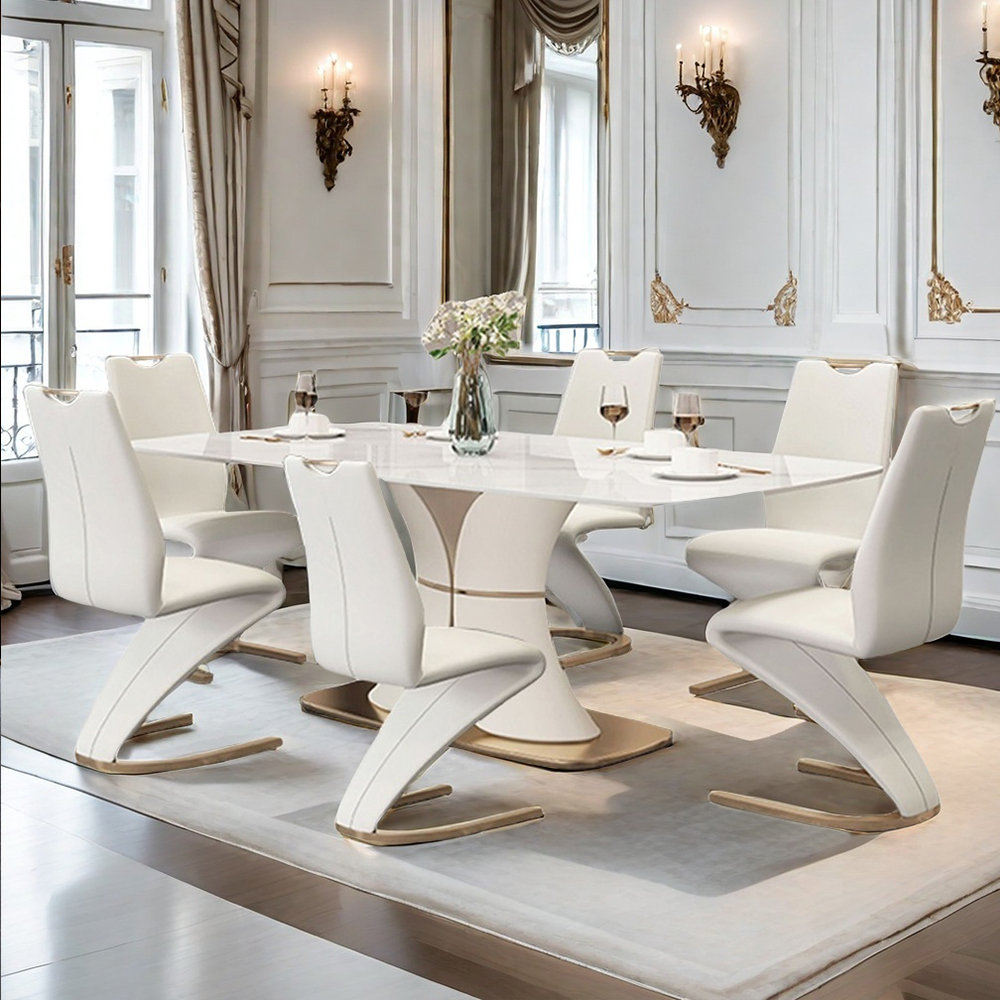 LABAORRY Modern luxury rectangular dining table sets | Wayfair