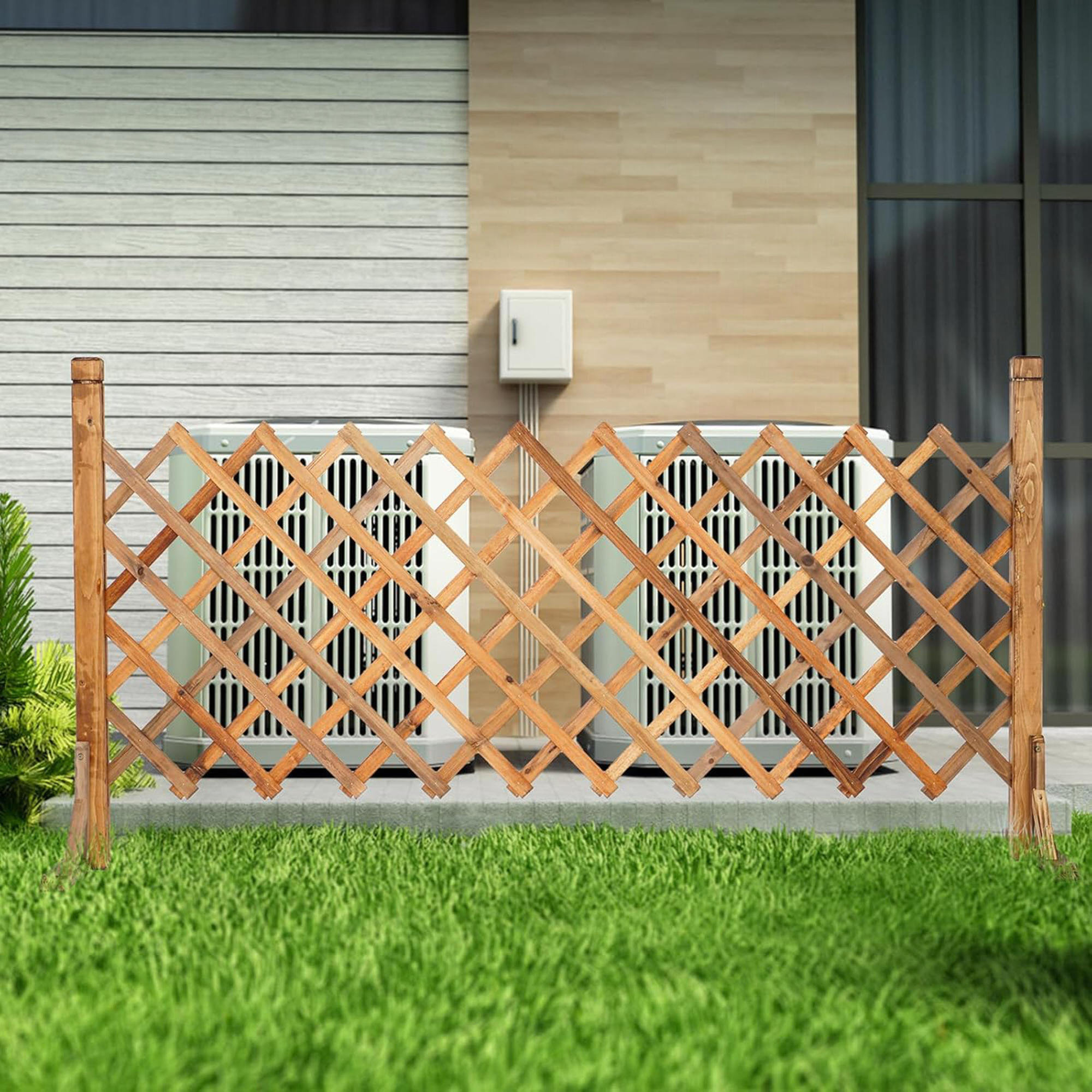 Huahui 2 Pack Extendable Wood Garden Fence - Freestanding Instant ...