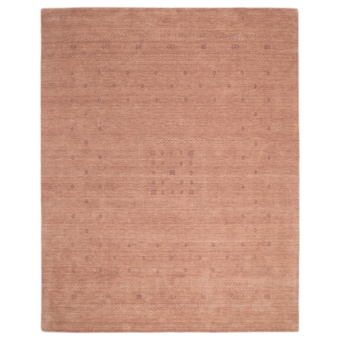 Solo Rugs Hand Knotted Tencel Geometric Area Rug in Peach & Reviews ...