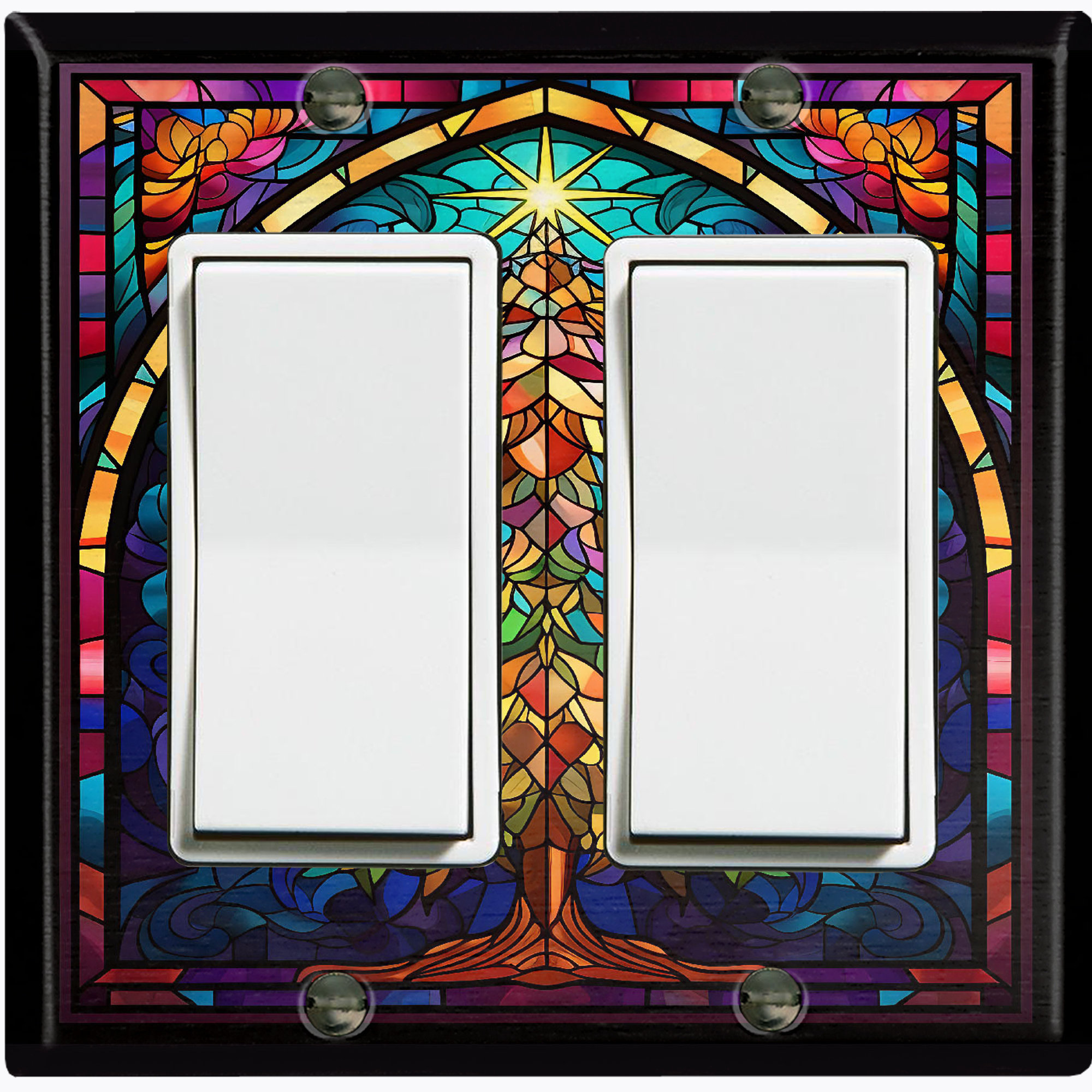 WorldAcc Christmas Festive Tree Lights 2 - Gang Toggle Light Switch ...