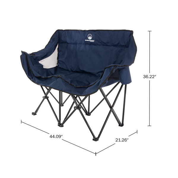 Wakeman Outdoors Double Camping Chair - Foldable Portable Couch with ...