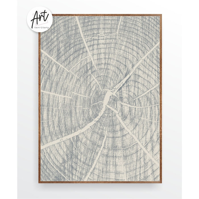 ART TERRITORY Large Tree Ring Prints, Lake House Wall Art, Woodblock ...