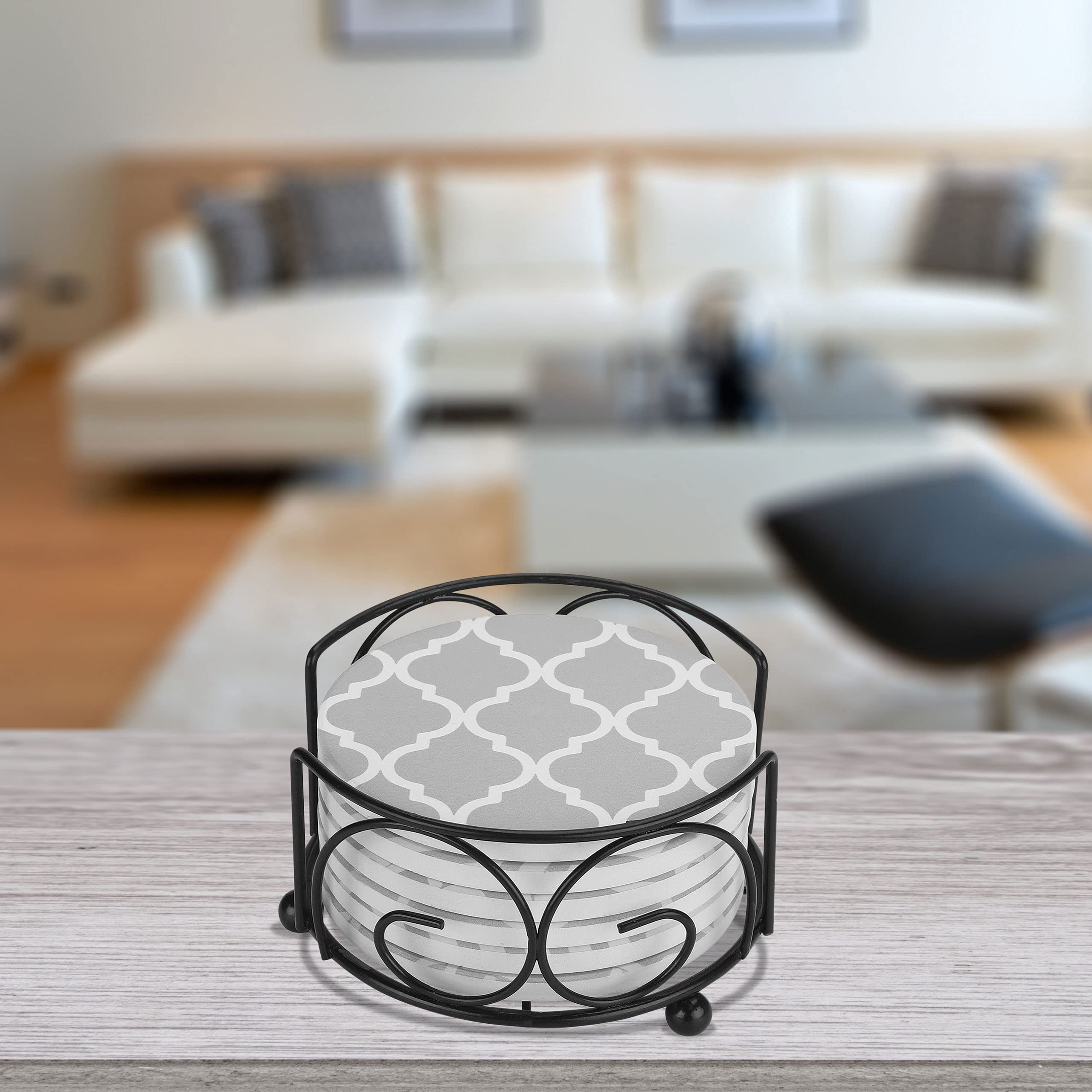 X－MAX FURNITURE Grey Coasters For Drinks Absorbent - Gray Drink ...