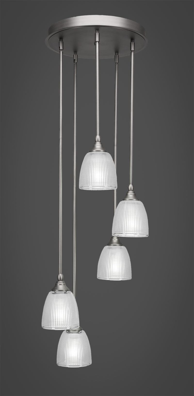 Ebern Designs Shamar 5 Light Stem Hung Cluster Pendalier Shown With 5 ...