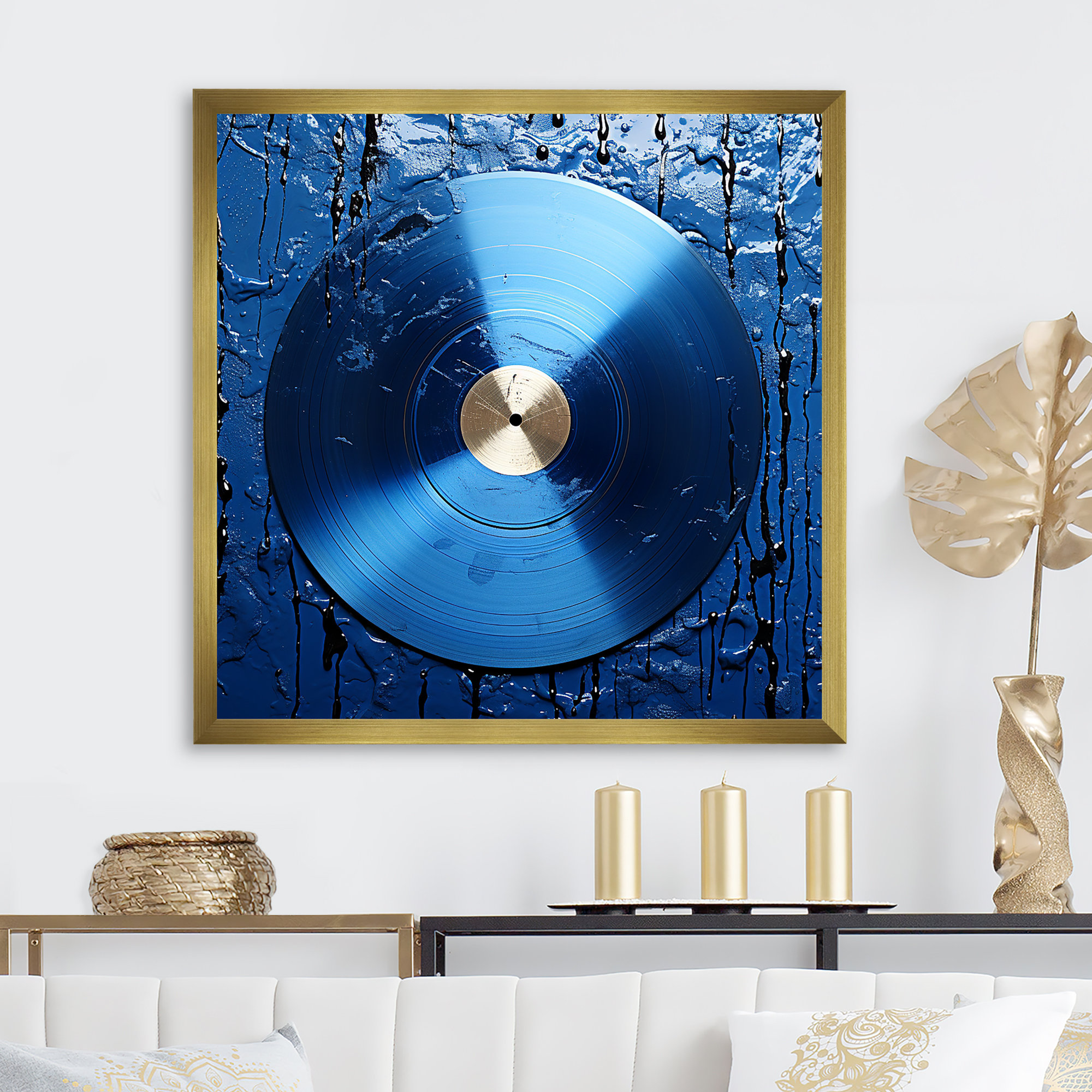 Ebern Designs Blue Vinyl Records 2 - Vinyl Records Wall Art | Wayfair