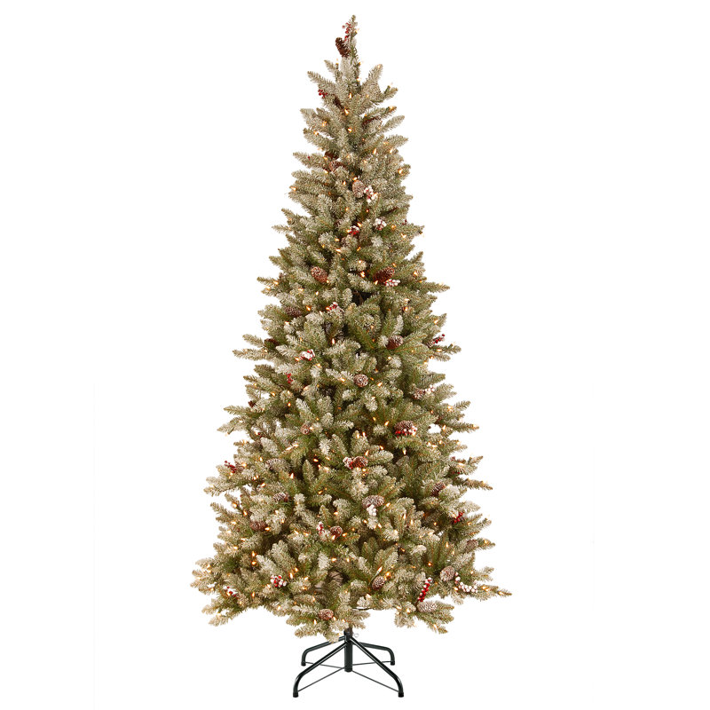 The Holiday Aisle® Dunhill Fir Slim Tree with Clear Lights & Reviews ...