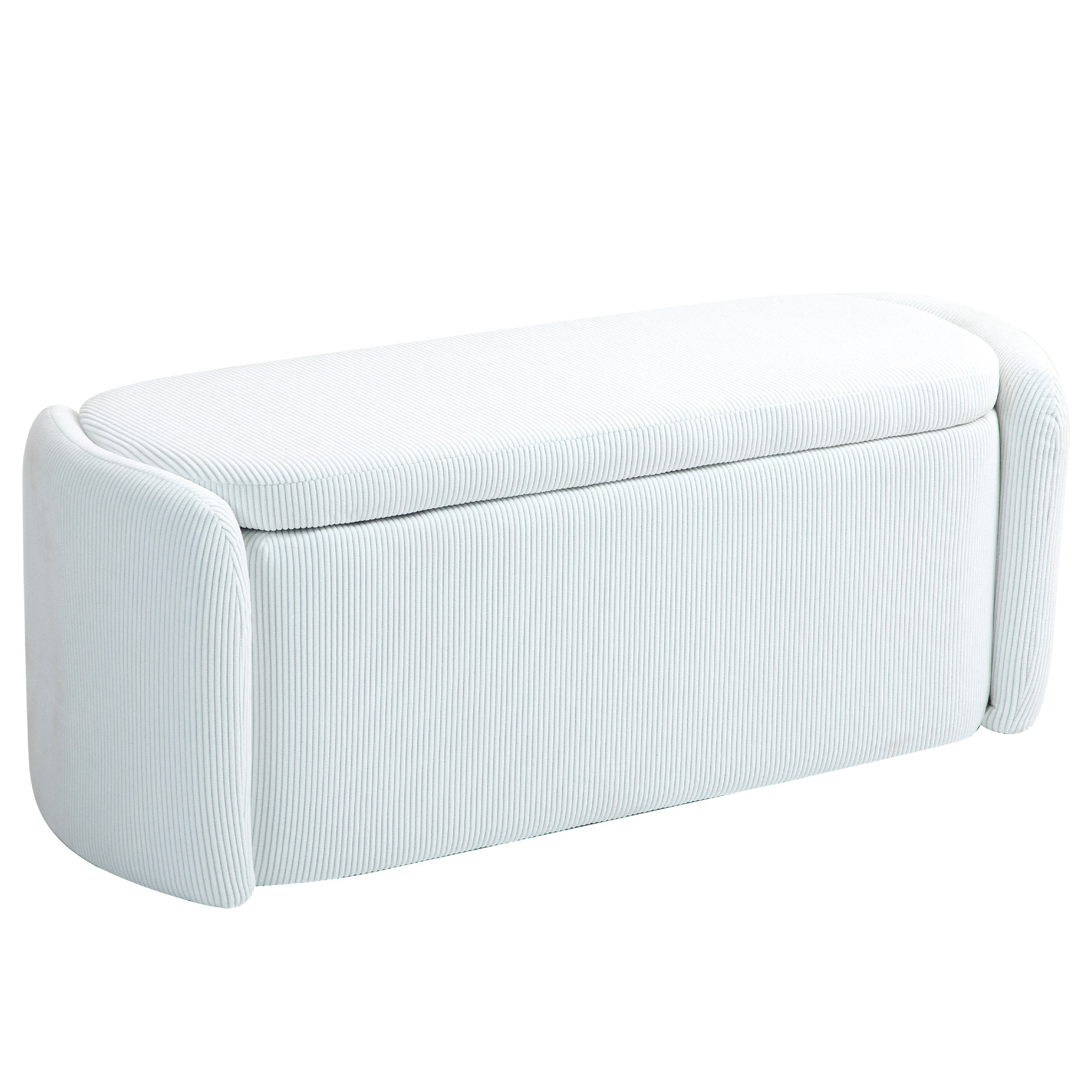 Ivy Bronx Corduroy Storage Bench for Bedroom,Bed End Ottoman Bench with ...