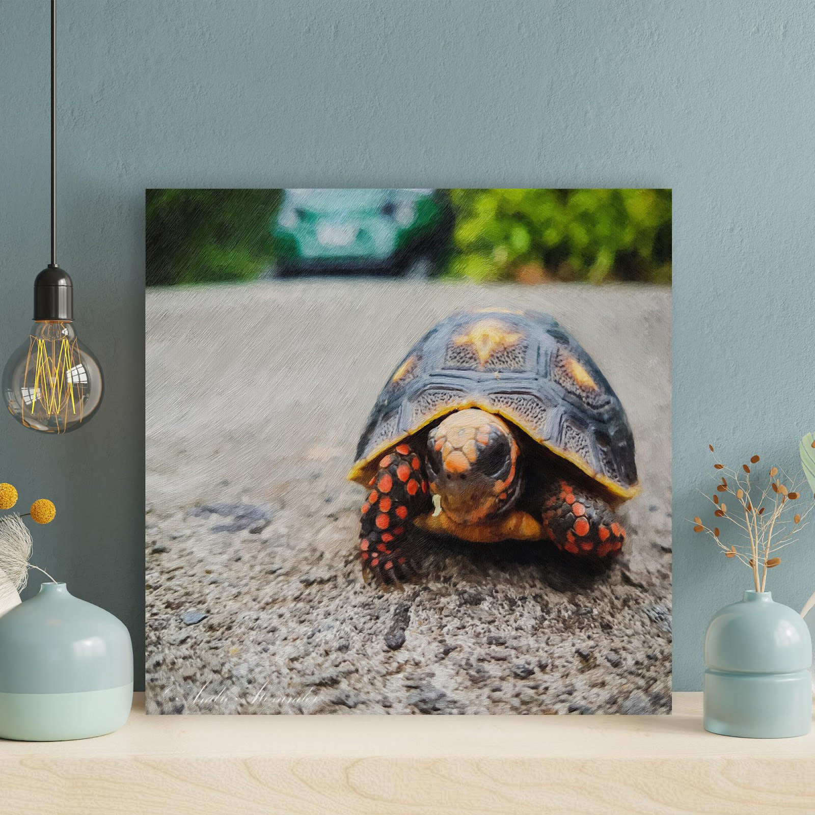Bayou Breeze Brown And Beige Turtle - 1 Piece Square Graphic Art Print ...