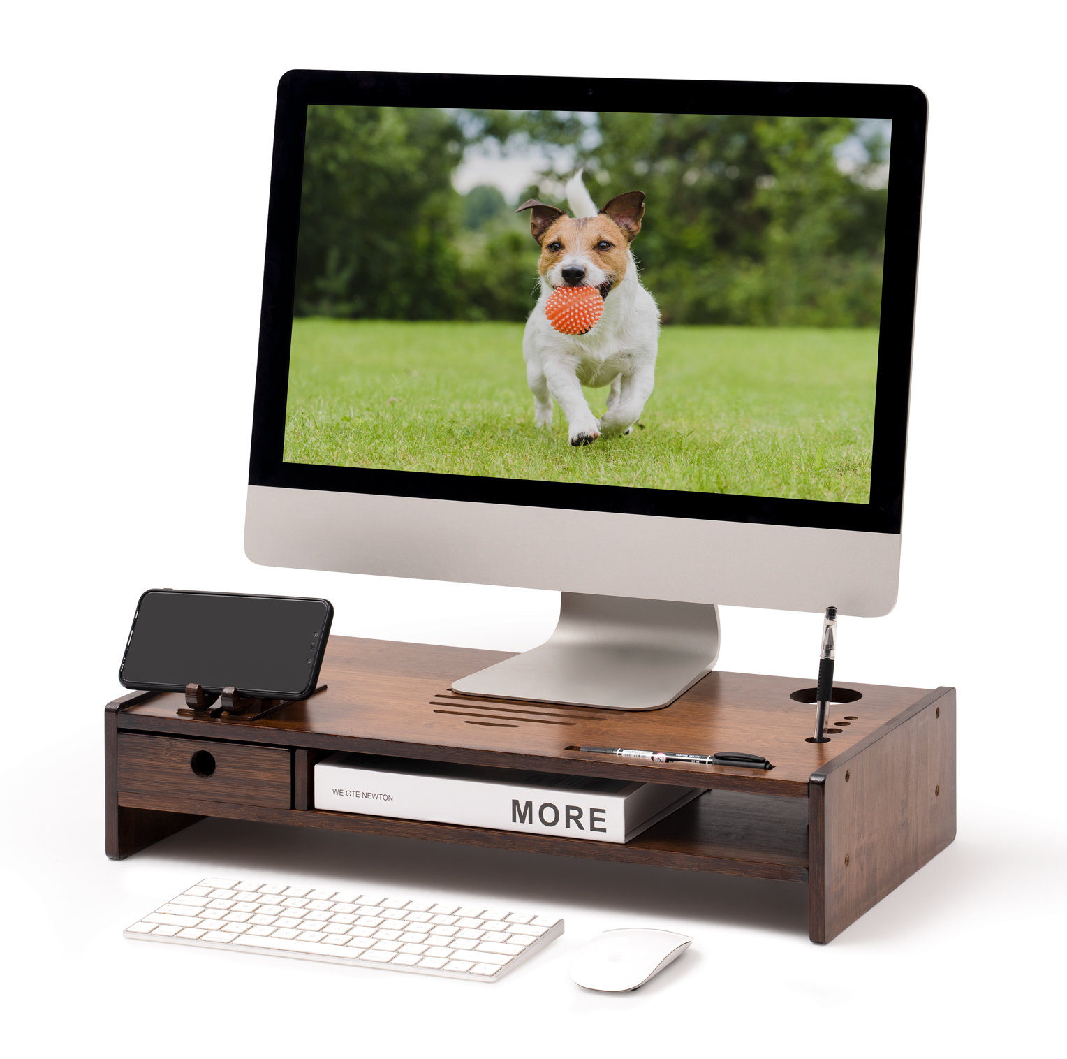 Inbox Zero Jannat Wood Monitor Stand | Wayfair