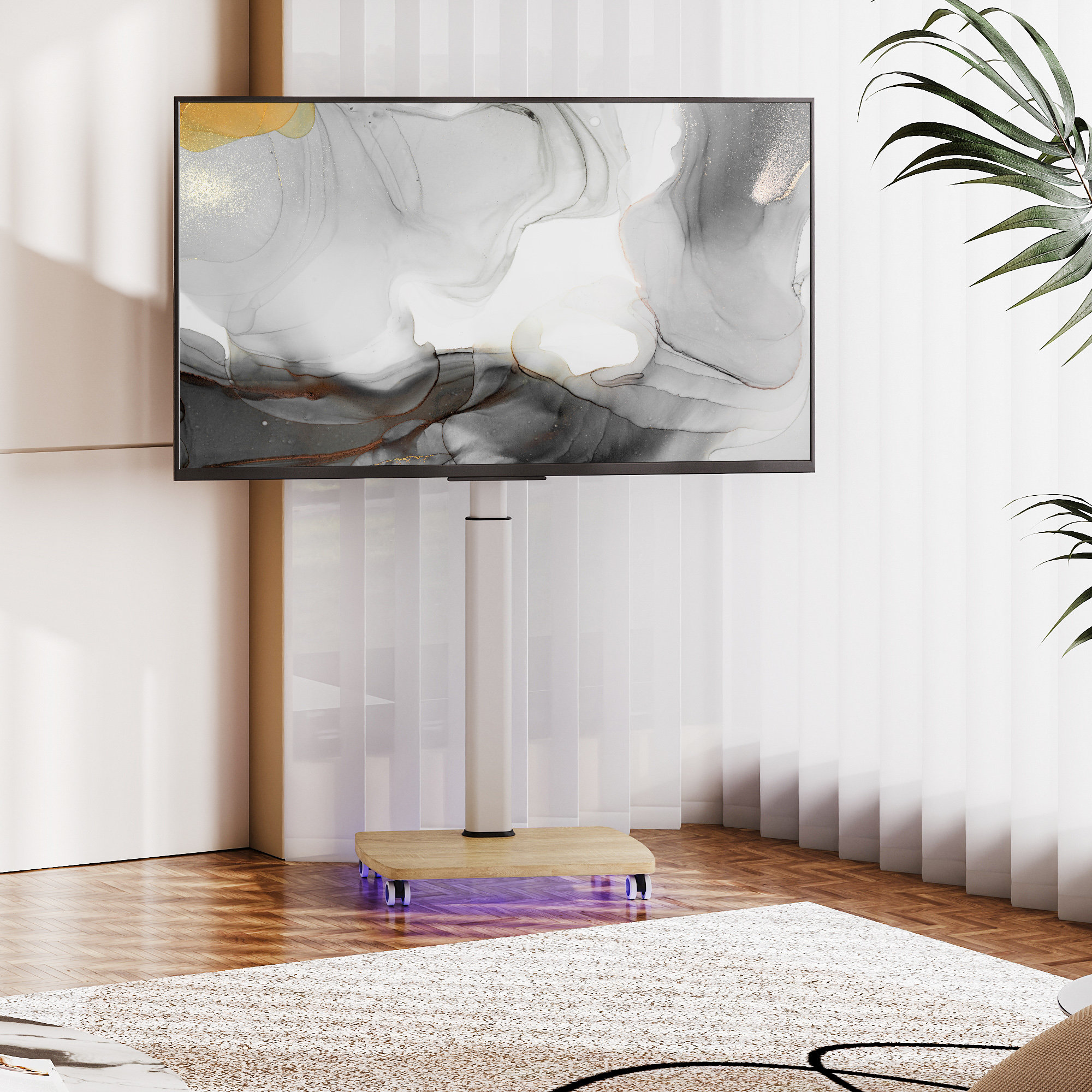 Symple Stuff Tv Stand With Light, Suitable For 43-75 Inches | Wayfair