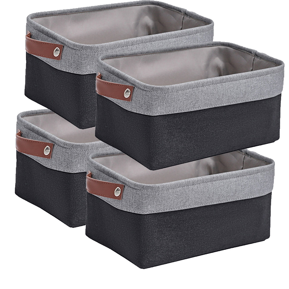 Latitude Run® 4PCS Storage Bins Fabric Storage Baskets for Shelves ...