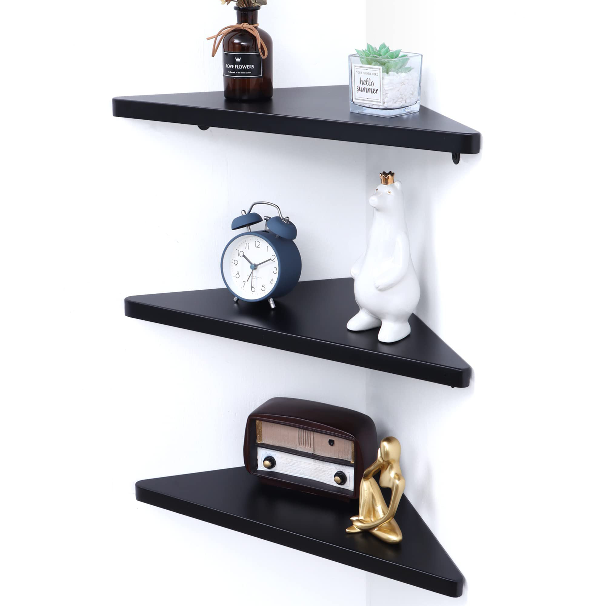 Ebern Designs Penfold Wall Mounted Corner Shelves Triangle Shape for ...
