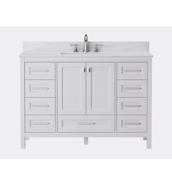 Lark Manor Aubra 48.38'' Single Bathroom Vanity with Ceramic Top ...
