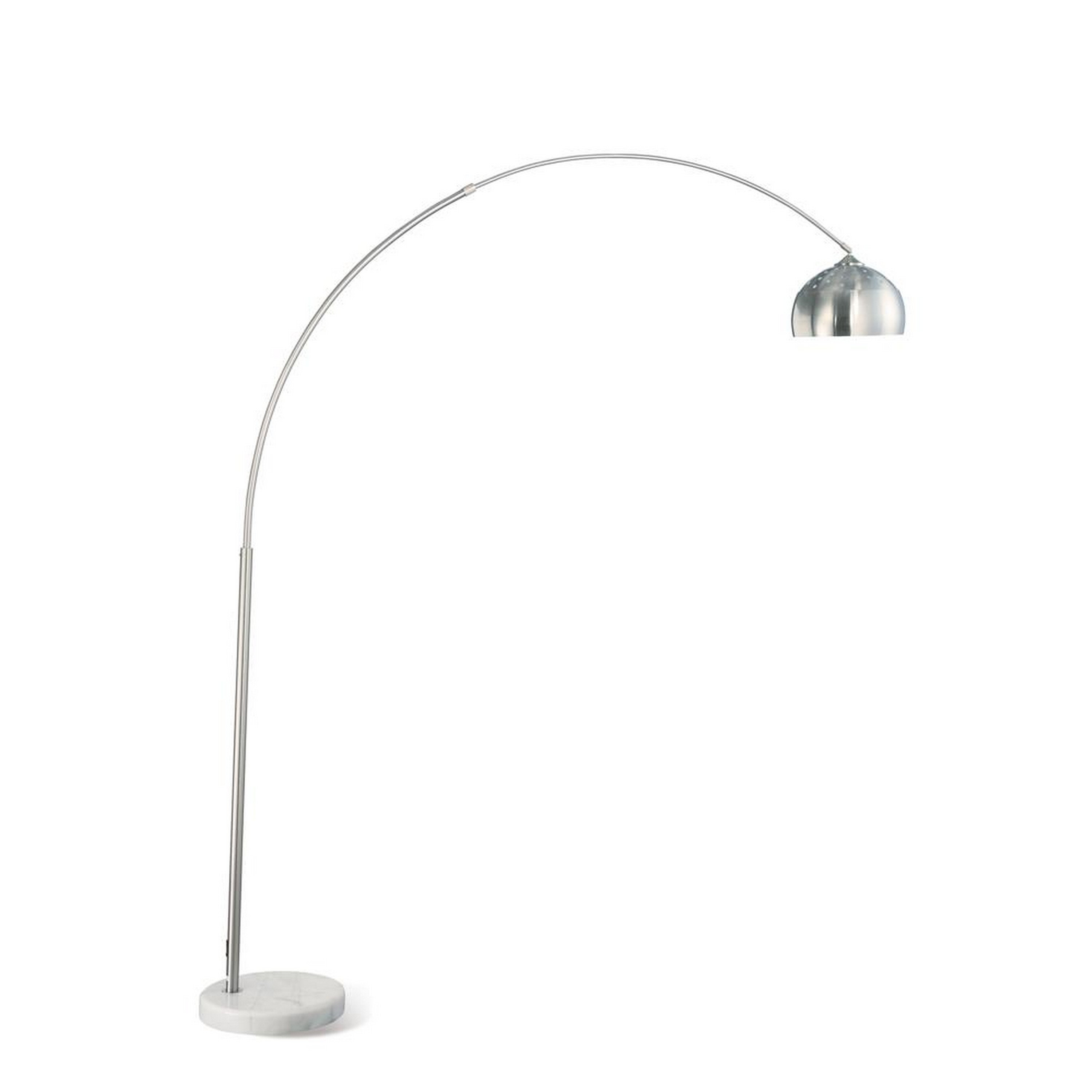 Orren Ellis 85 Inch Floor Lamp With Arched Body, Binary Switch, Marble ...