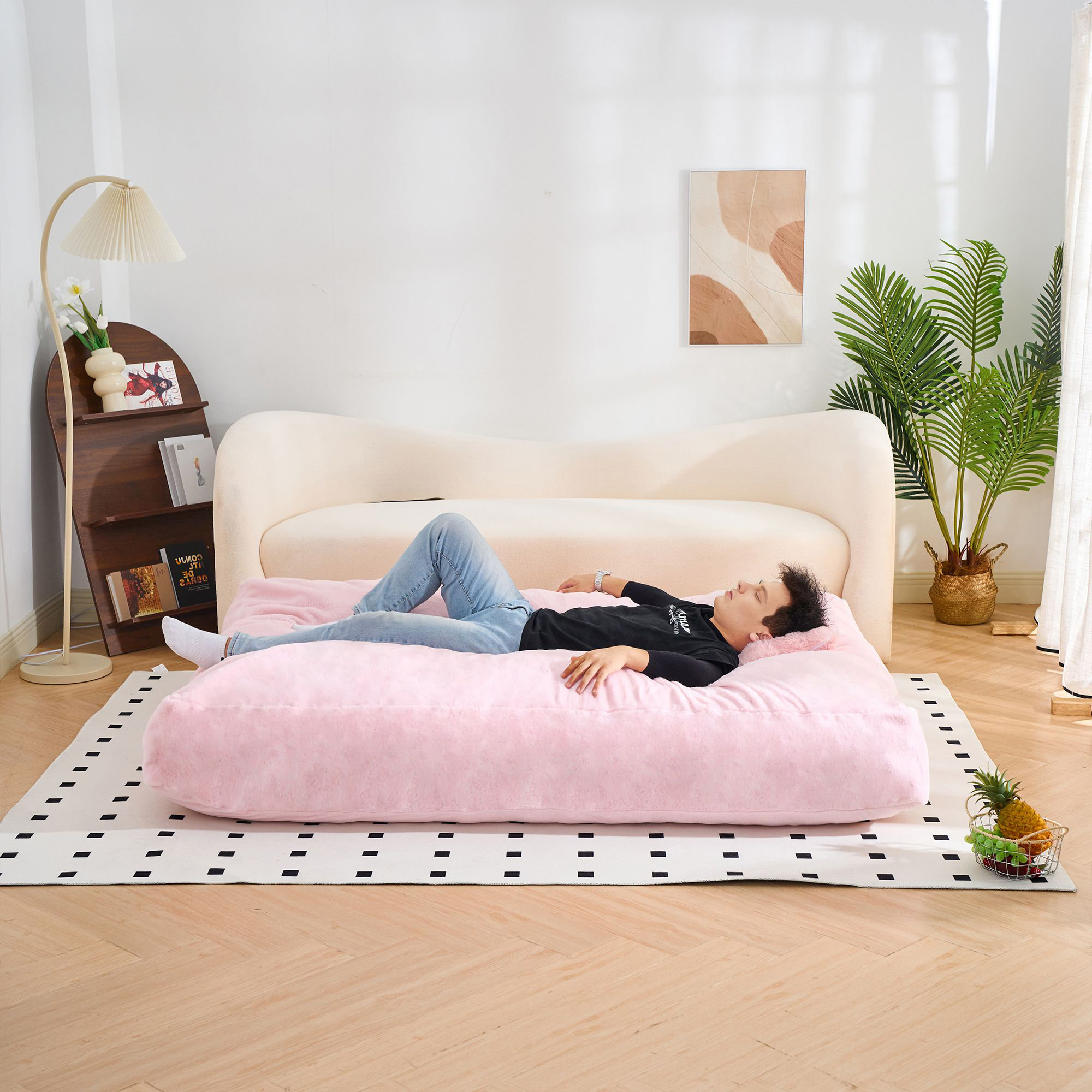 Trule Large Bean Bag Sofa, Adult Floor Lazy Chair, Convertible Bean Bag ...