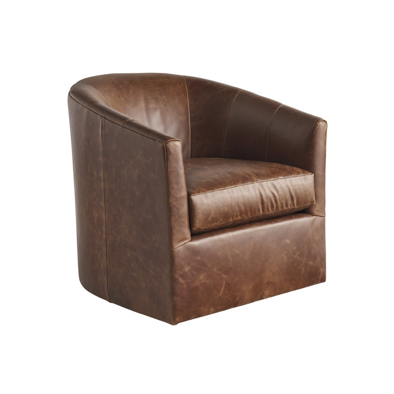 Tommy Bahama Home Sunset Key Leather Swivel Barrel Chair | Wayfair